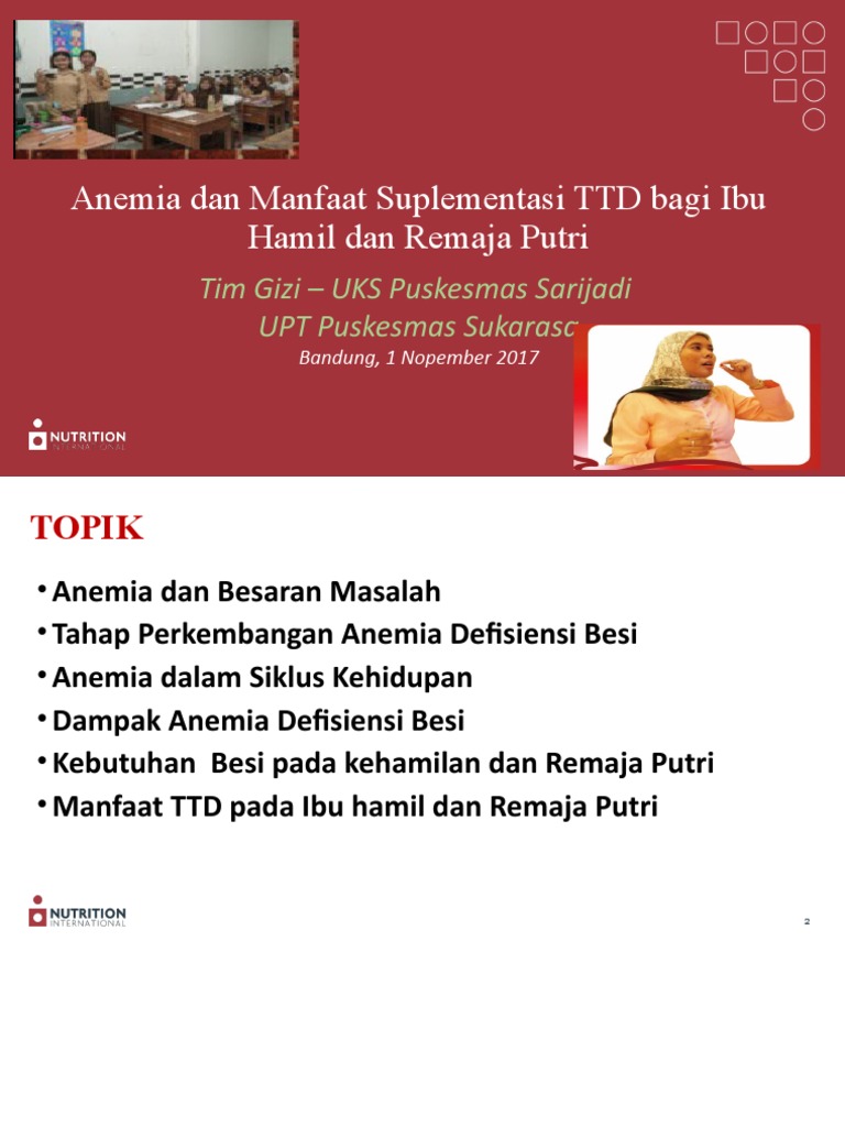 Anemia Dan Manfaat Suplementasi TTD Bagi Ibu Hamil Dan Remaja Putri - 2 ...
