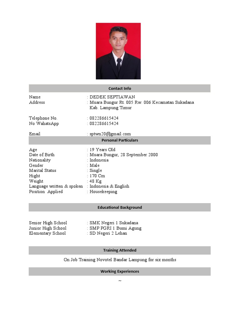 CV Hotel | PDF