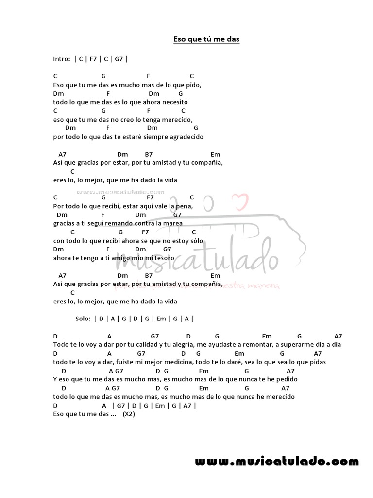 Eso Que Tu Me Das - Jarabe de Palo | PDF