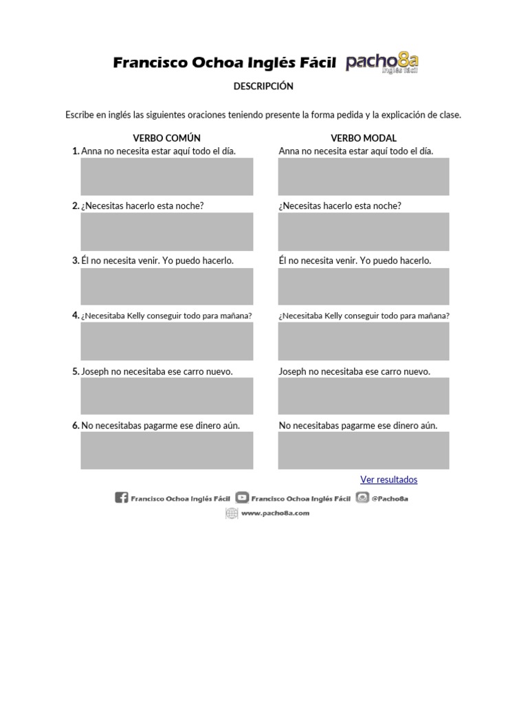 Aprende A Diferenciar El Verbo Need Del Verbo Modal Need - Estructuras ...
