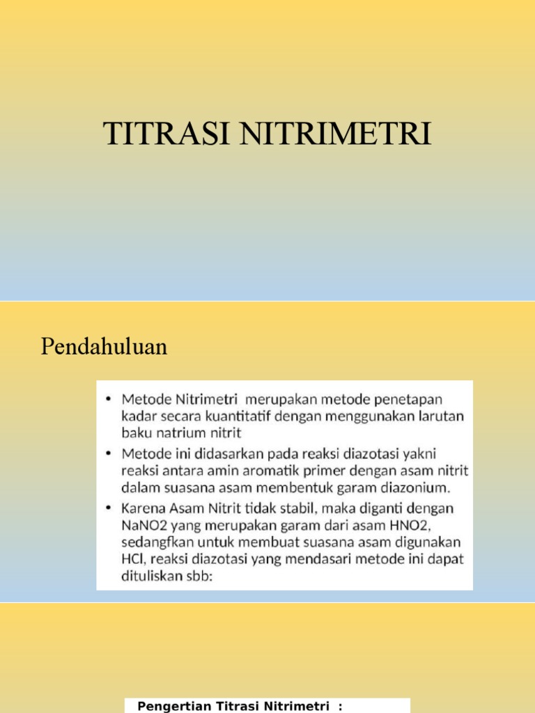 Titrasi Nitrimetri | PDF