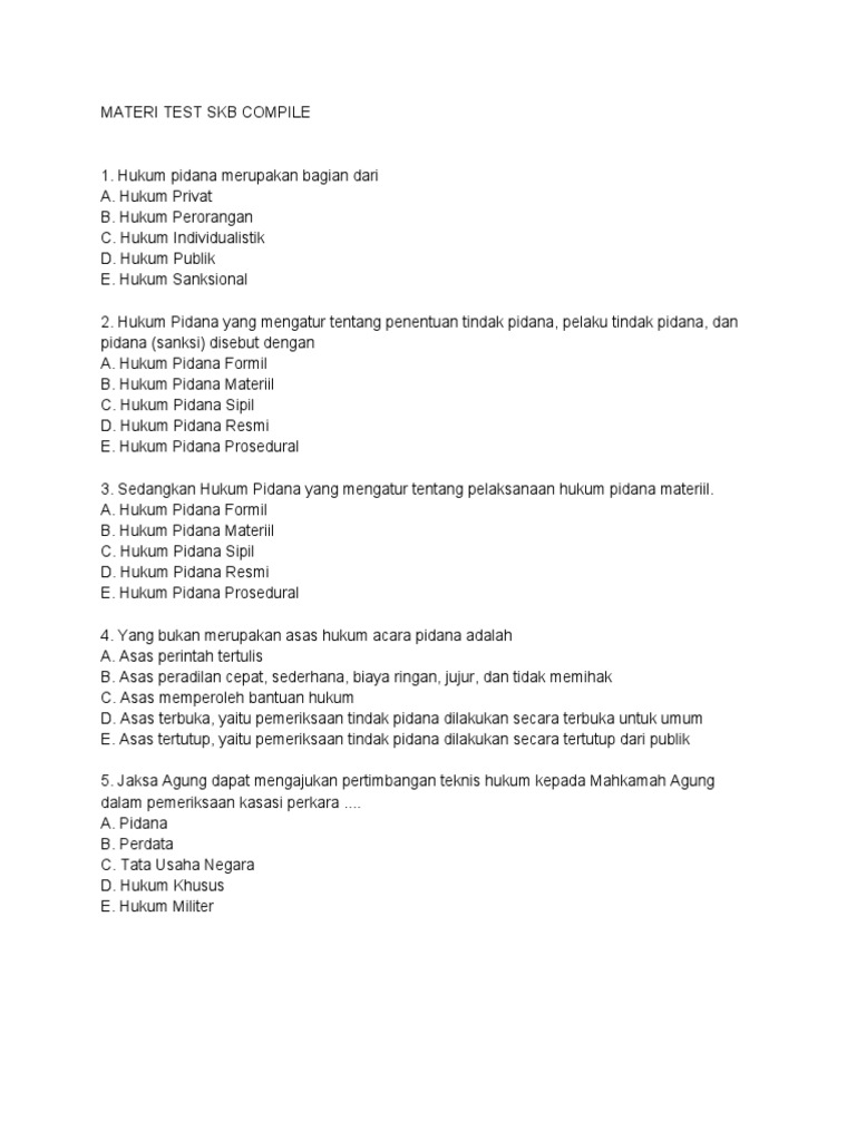 Materi Test SKB Compile | PDF