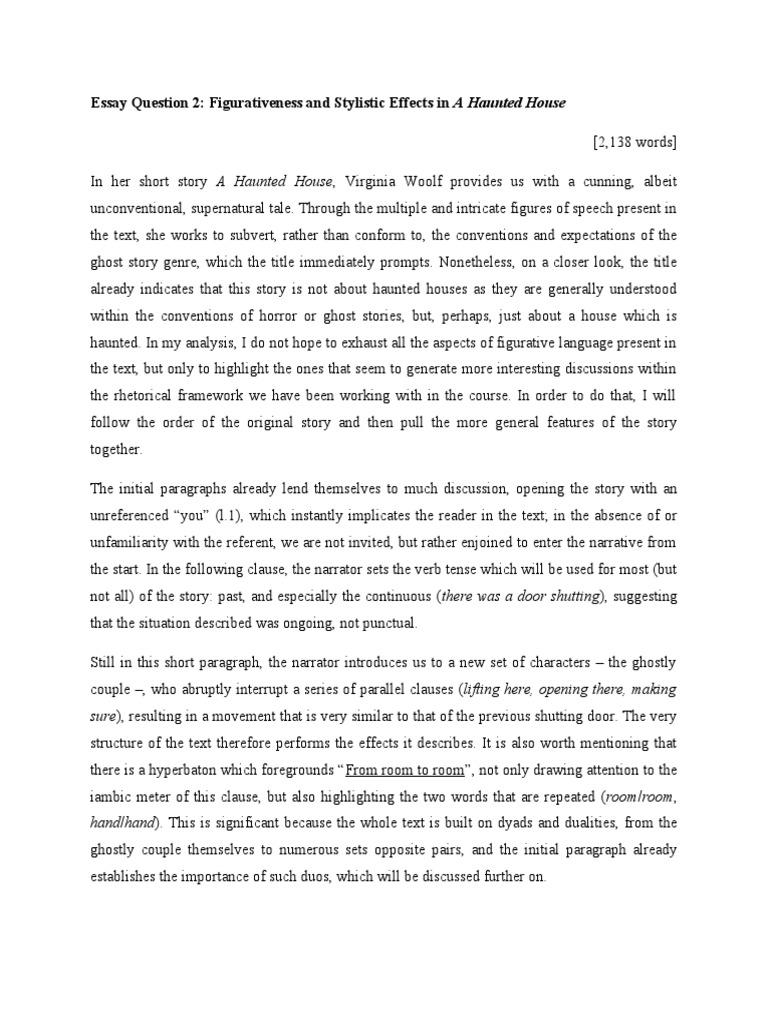 Figurativeness and Stylistic Effects in A Haunted House | PDF | Narration | Ghost Stories