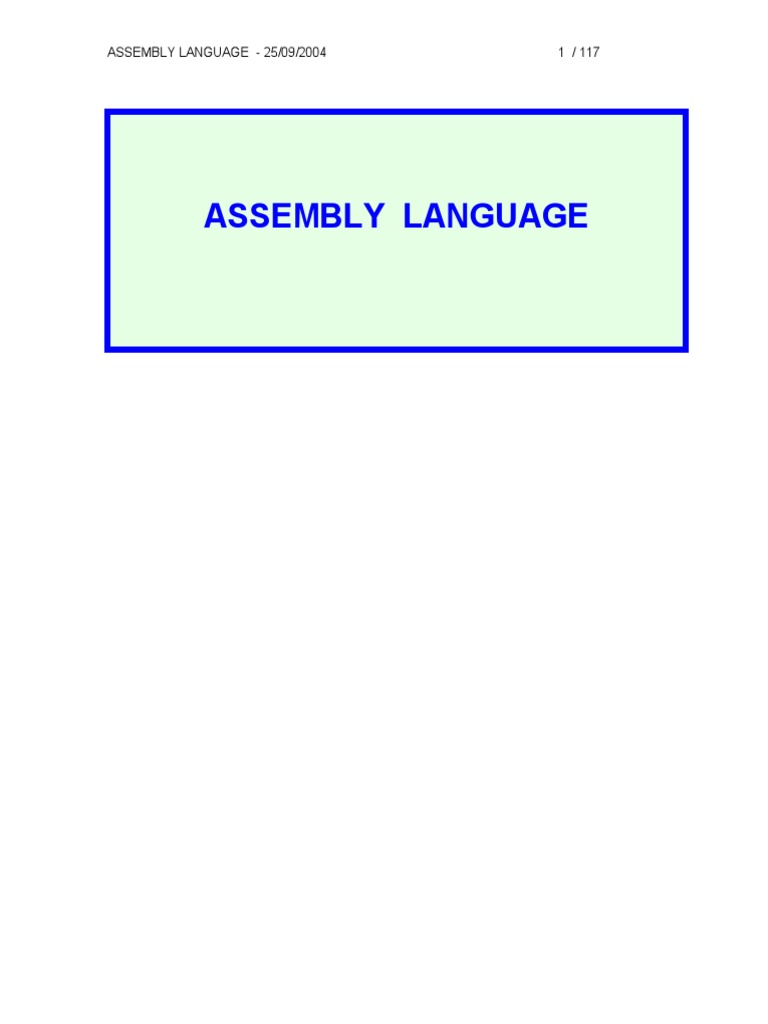 Assembler | PDF | Assembly Language | Information Age