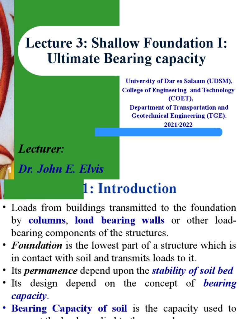 Lecture3 - Shallow Foundation I | PDF | Foundation (Engineering ...