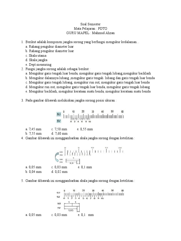 Soal Pas Pdto | PDF | Teknologi & Rekayasa