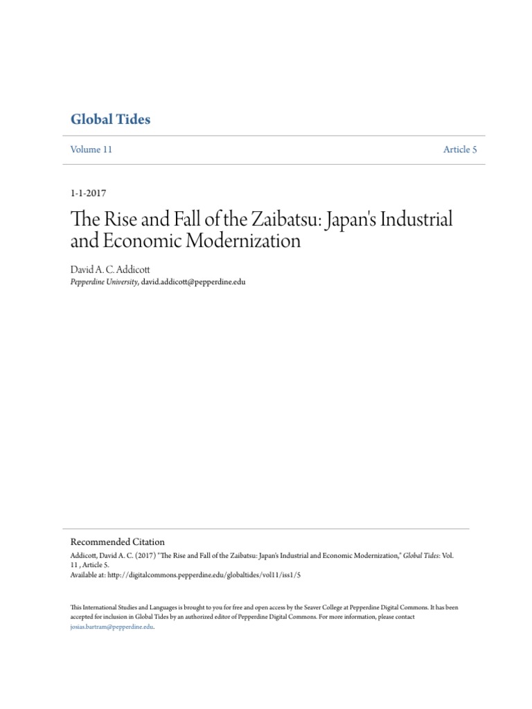 The Rise and Fall of The Zaibatsu | PDF | Empire Of Japan | Imperialism
