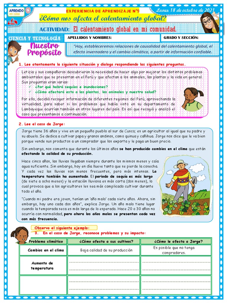 DIA 1 El Calentamiento Global en Mi Comunidad. | PDF | Gases de efecto ...
