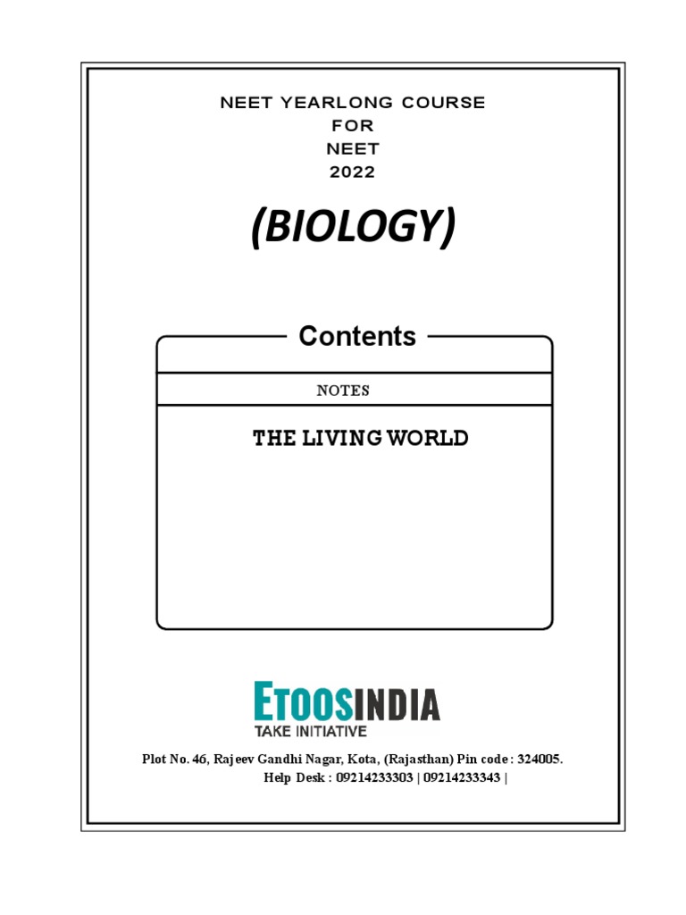 The Living World Notes | PDF | Organisms | Taxonomy (Biology)