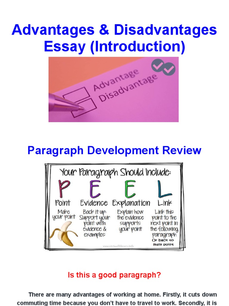 Advantages & Disadvantages Essay (Introduction) | PDF | Essays ...