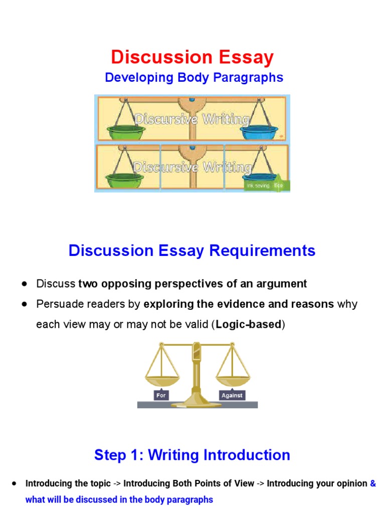 Discussion Essay: Developing Body Paragraphs | PDF | Essays | Internet
