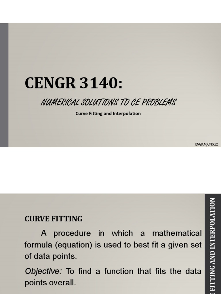 CENGR 3140:: Numerical Solutions To Ce Problems | PDF | Interpolation | Spline (Mathematics)