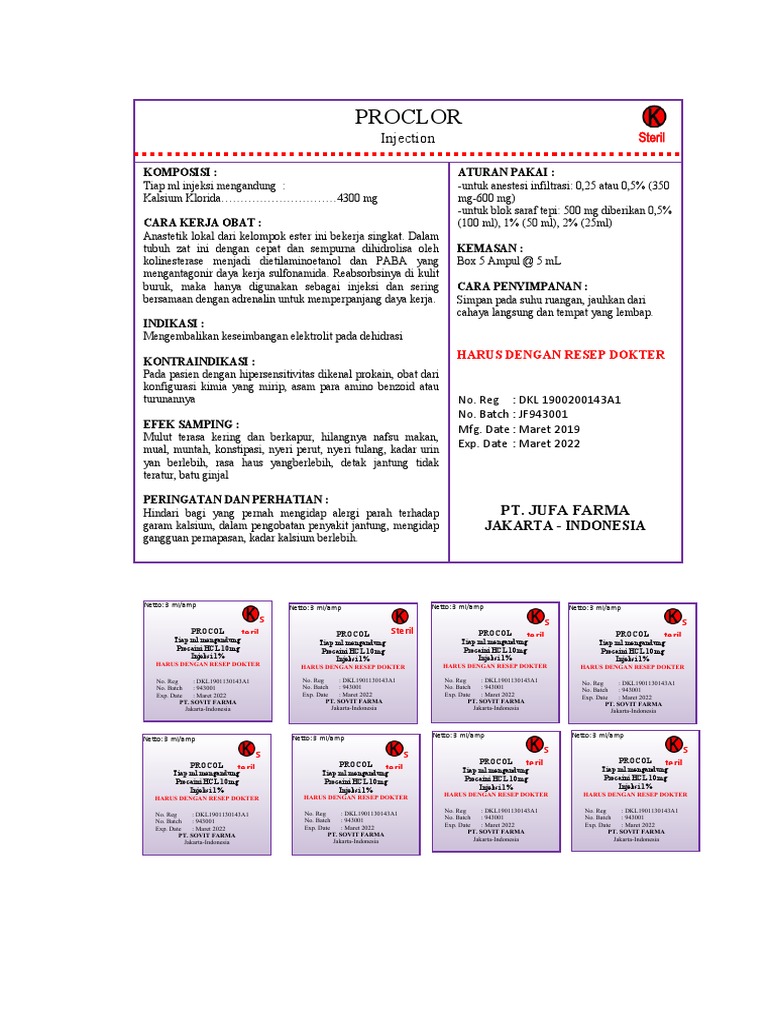 Brosur Dan Etiket Prokain | PDF