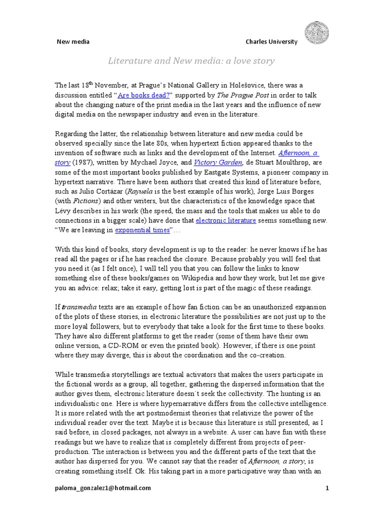 Literature's Evolution in New Media | PDF | Mass Media | Communication