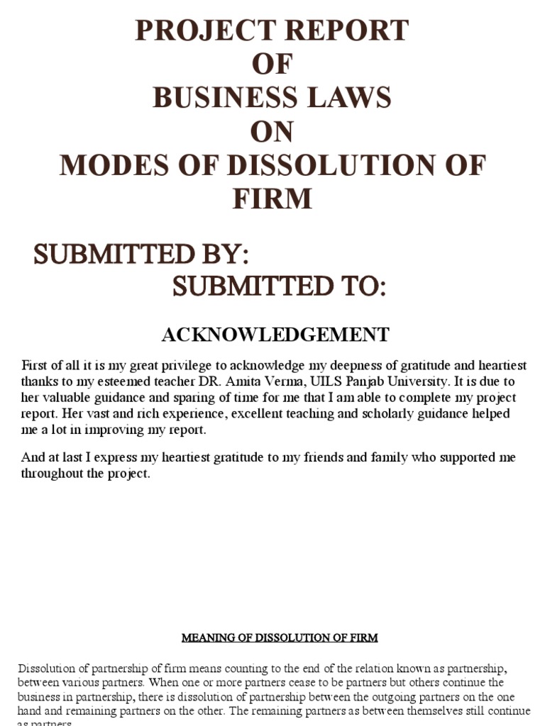 Buisness Law Project 7th Sem | PDF | Partnership | Justice