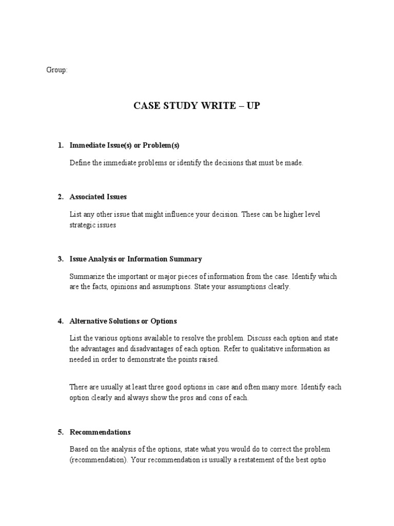 Case Study Write Up | PDF