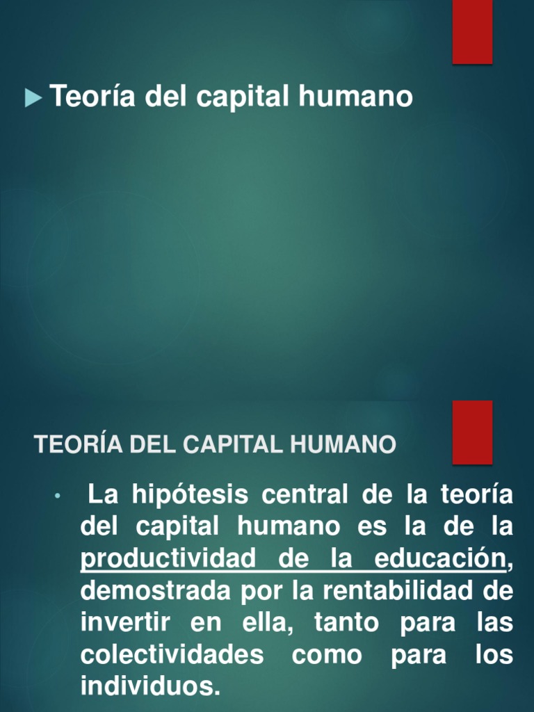 Teoria Del Capital Humano | PDF