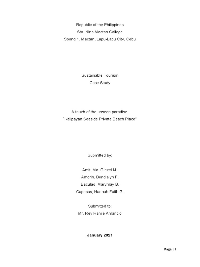 Case Study 2020 - Finale | PDF | Tourism | Beach