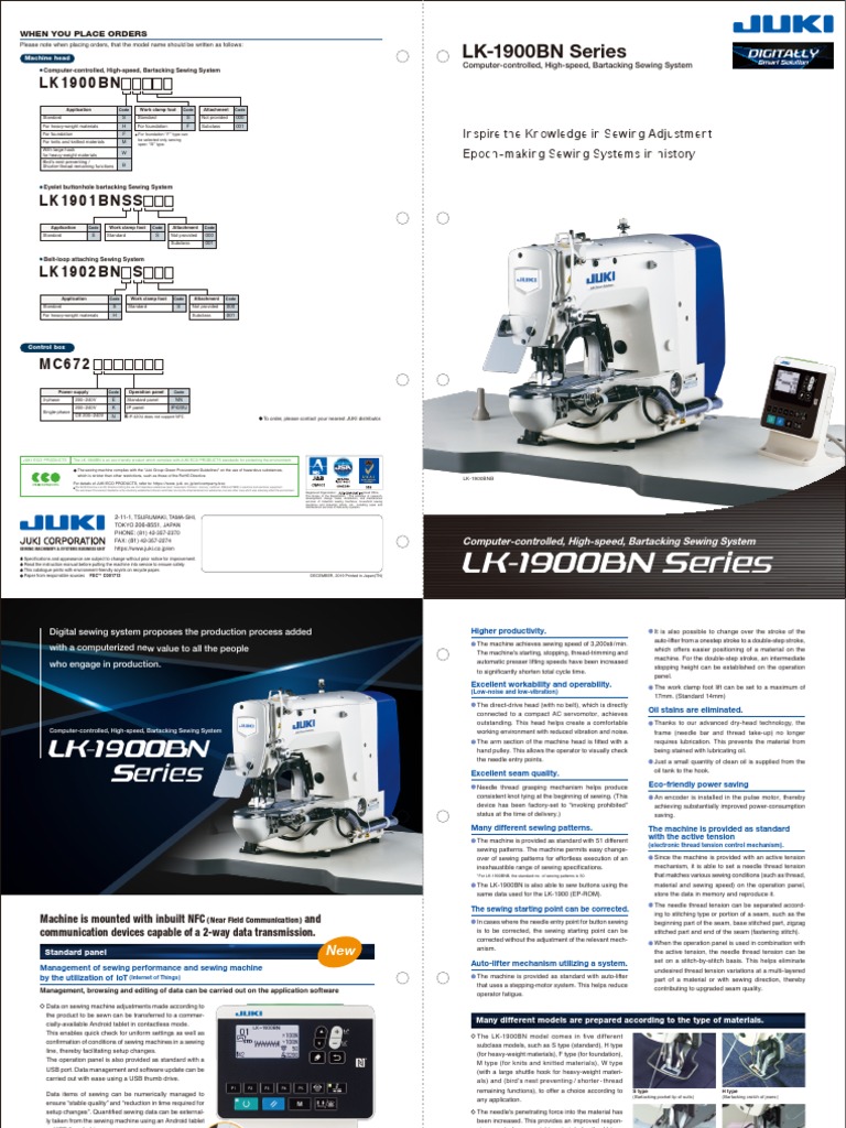 LK 1900 BN | PDF | Sewing | Sewing Machine