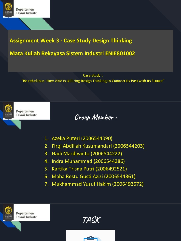 Assignment Week 3 - Case Study Design Thinking Mata Kuliah Rekayasa Sistem Industri ENIE801002 ...
