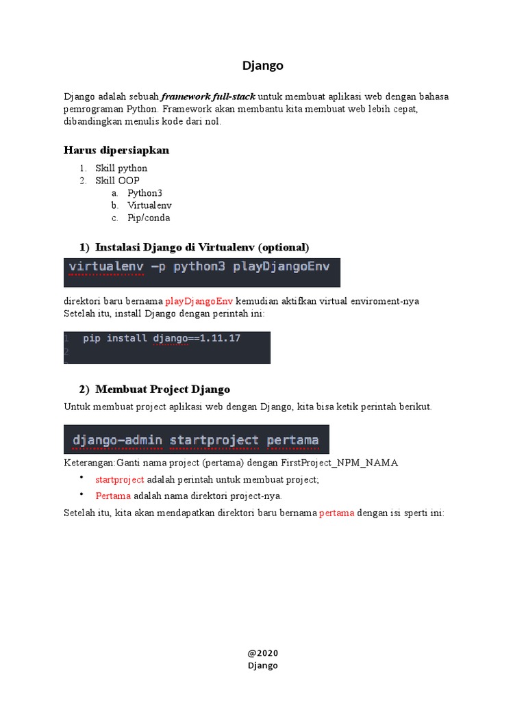 Panduan Lengkap Memulai Django | PDF