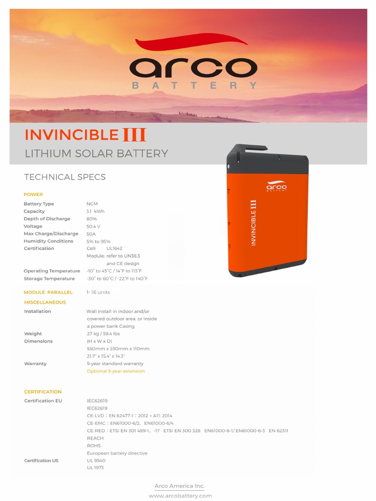 Arco Invincible III - Final Data Sheet | PDF