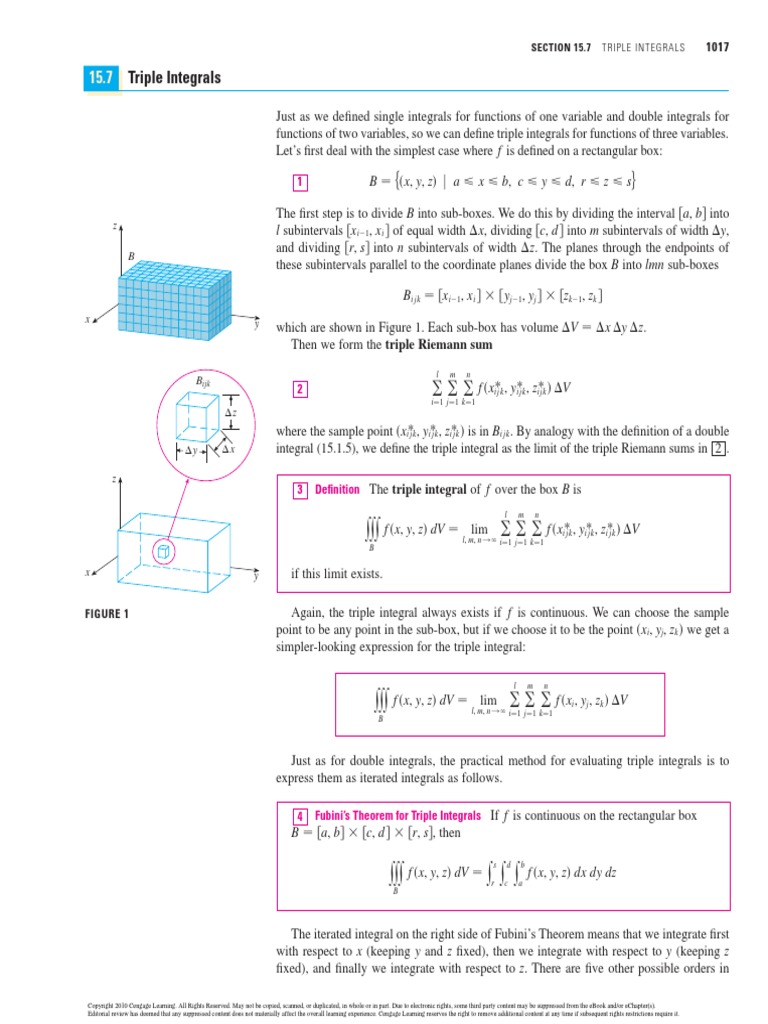 Triple Integrals: SECTION 15.7 | PDF | Interval (Mathematics) | Integral