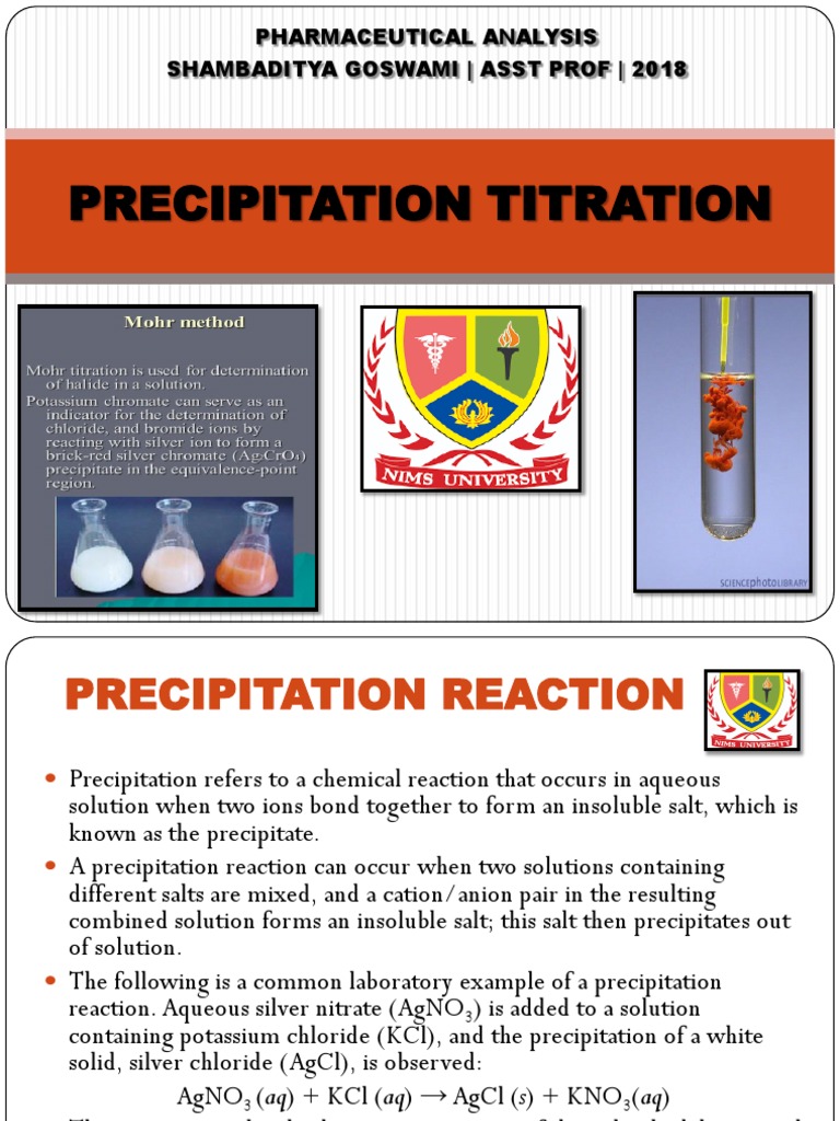Precipitation Titration | PDF | Precipitation (Chemistry) | Salt ...