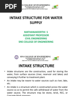 Raw Water Intake Design | PDF | River | Water Supply Network