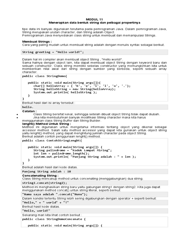 Modul 11 String | PDF