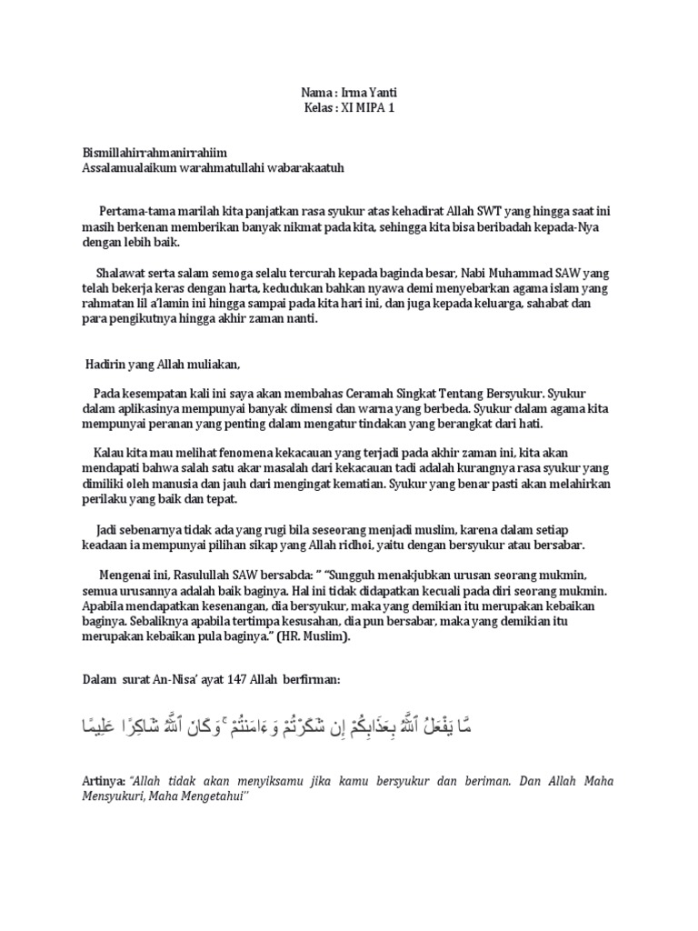 Ceramah Bersyukur | PDF