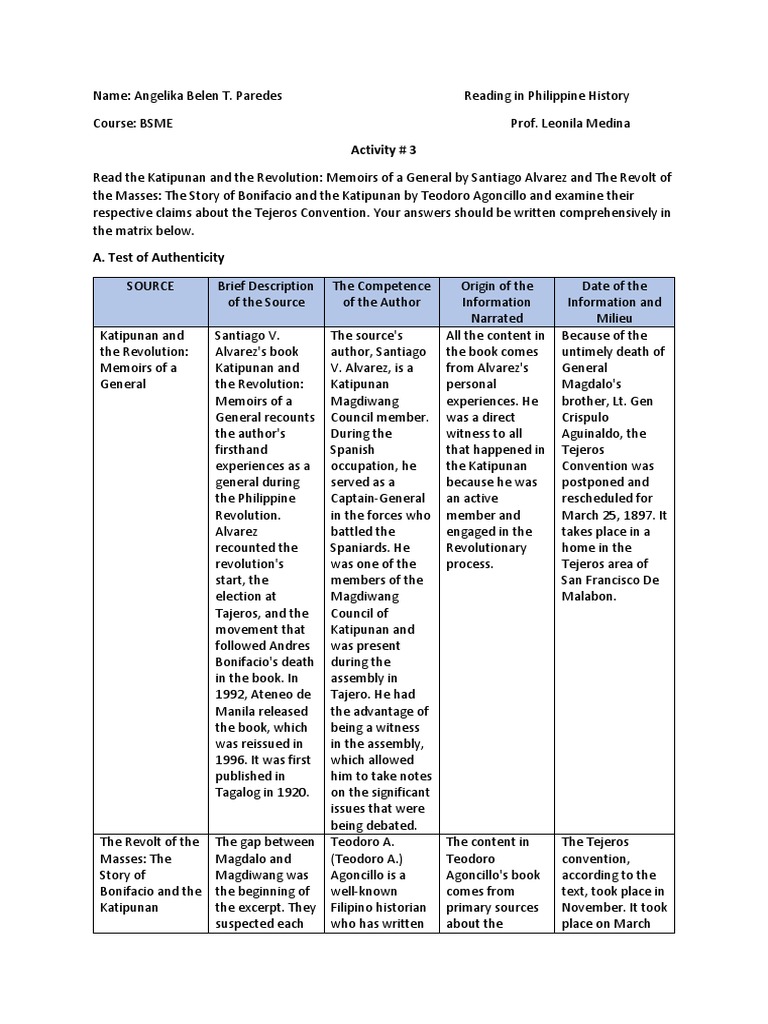 Paredes - Unit 1 Activity 3 | PDF | Philippines