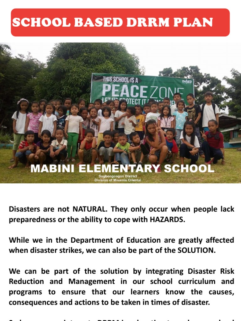 School Based DRRM Plan | PDF | Emergency Management | Risk