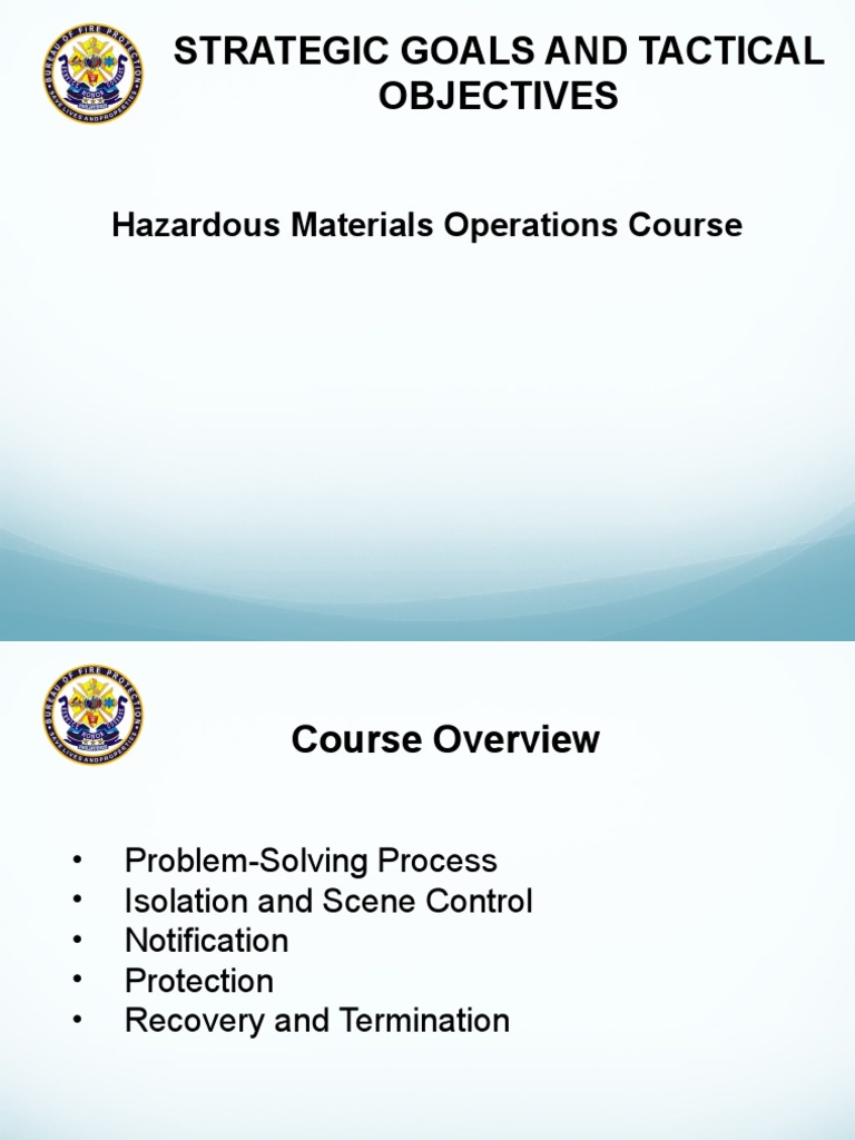3 Strategic Goals and Tactical Objectives | PDF | Emergency | Incident ...