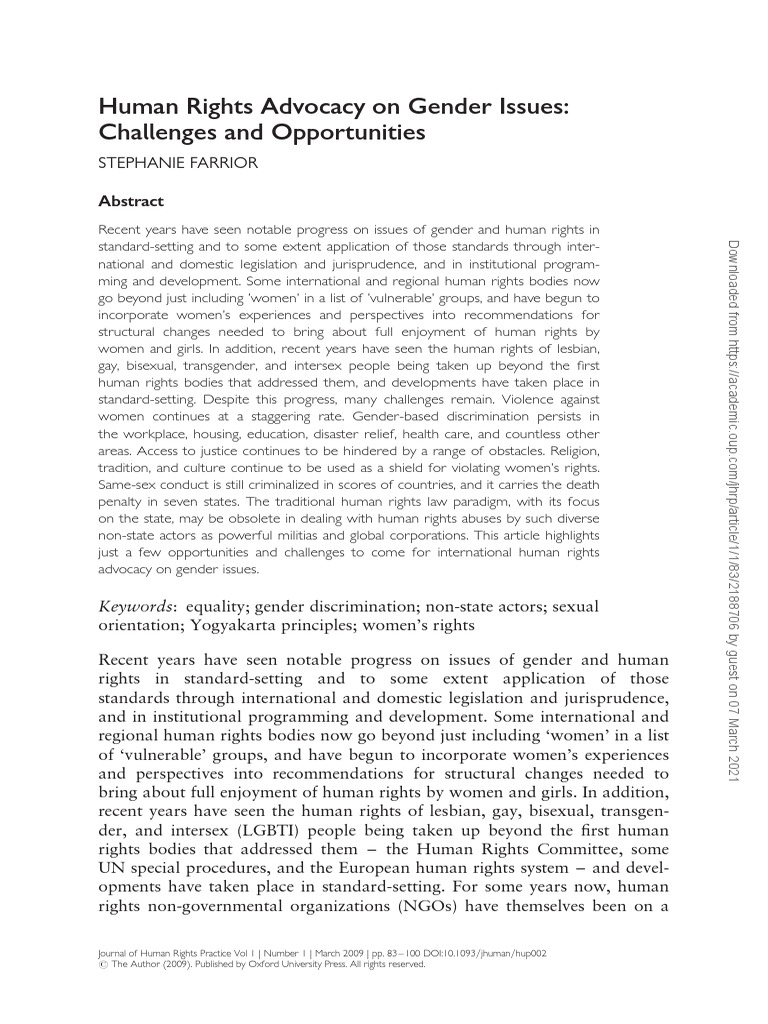 Gender Human Rights Advocacy Insights | PDF | Human Rights | Woman