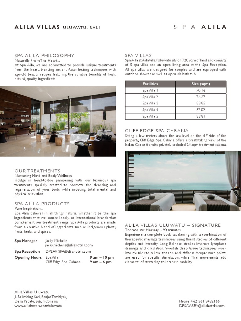 Factsheet | PDF | Spa | Massage