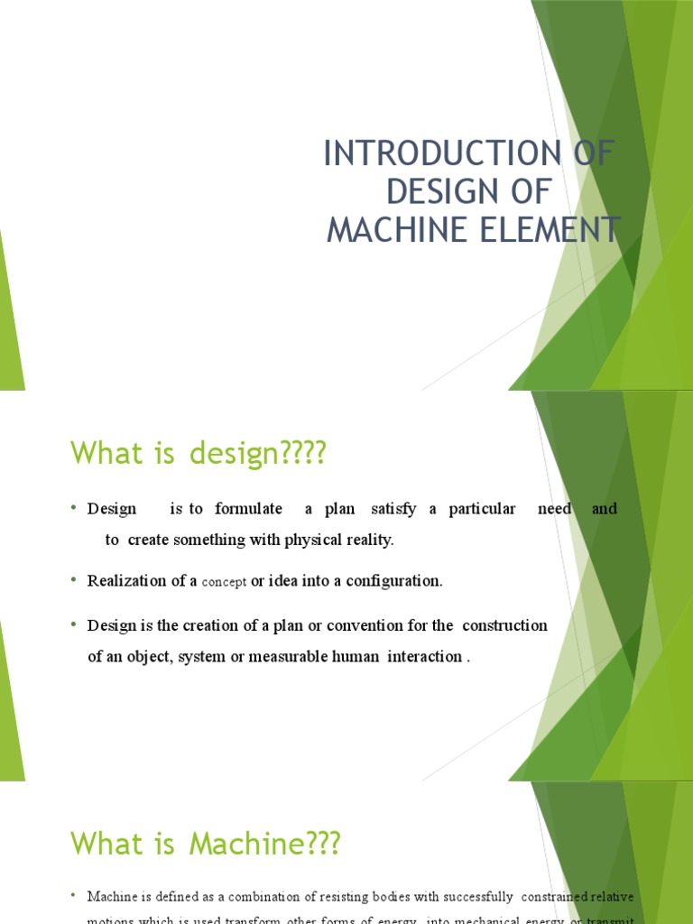 Introduction of Design of Machine Element | PDF | Engineering Tolerance | Machines