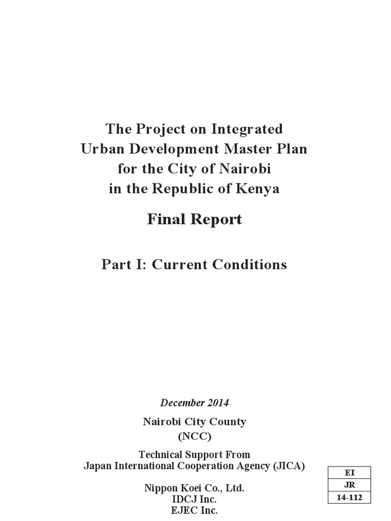 Nairobi Integarted Urban Development Master Plan | PDF | Sanitary Sewer ...
