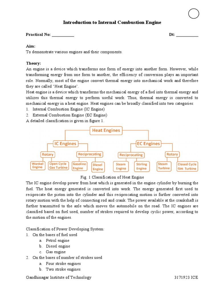 3 Lab Manual ICE 3171923 Odd 2021 | PDF | Internal Combustion Engine | Piston