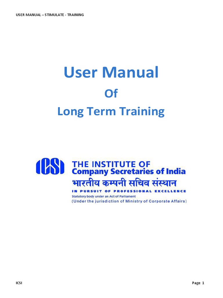 User Manual: of Long Term Training | PDF | Login | Information Technology