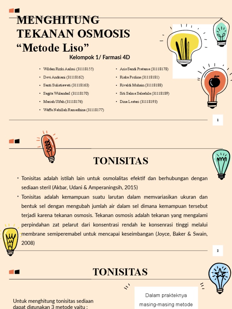 Perhitungan Tonisitas Metode Liso | PDF