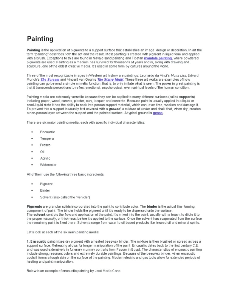 Arts and Painting | PDF | Paintings | Paint