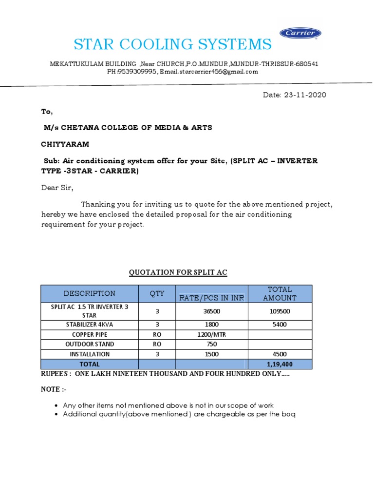 Split Ac Carrier | PDF | Air Conditioning | Taxes