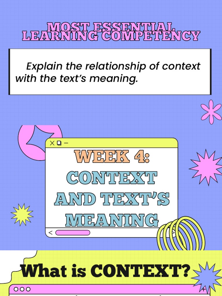 Explain The Relationship of Context With The Text's Meaning | PDF ...