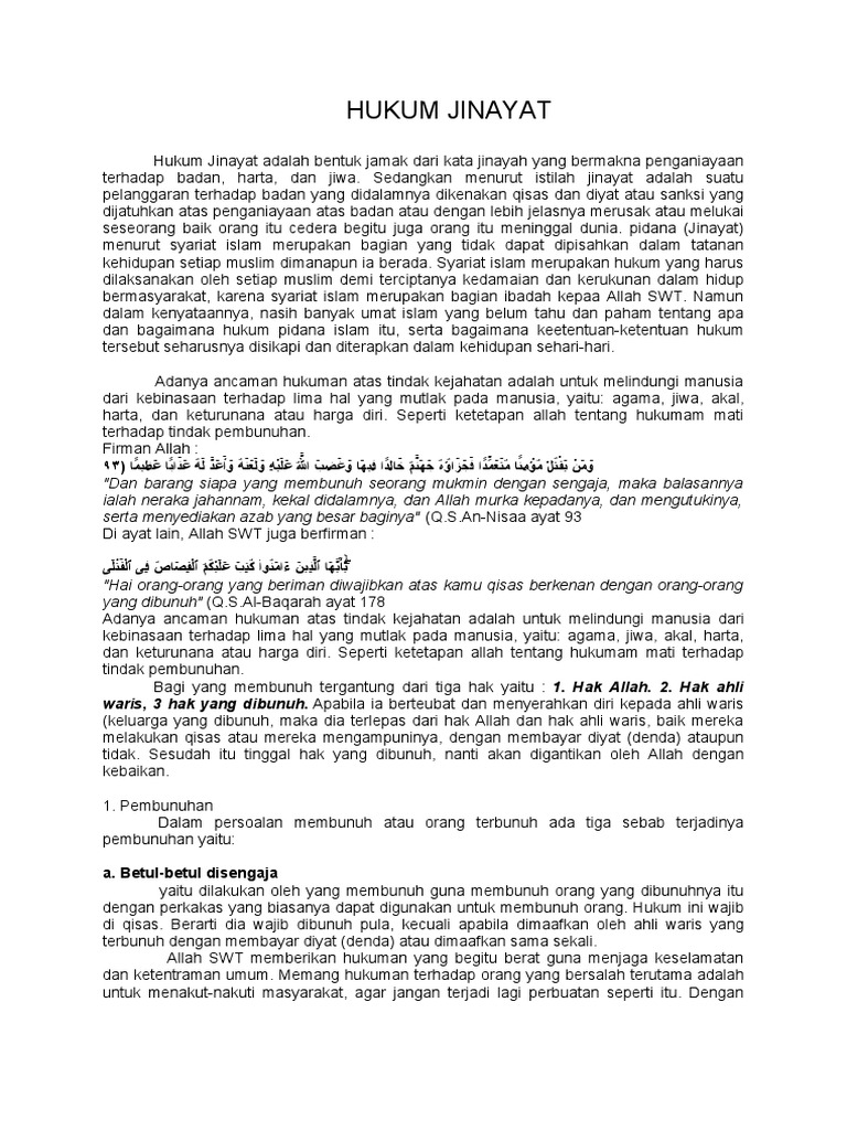 Hukum Jinayat | PDF