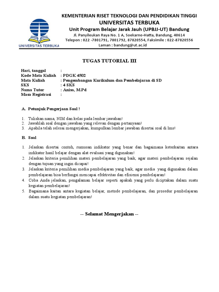 Tugas Tutorial III | PDF