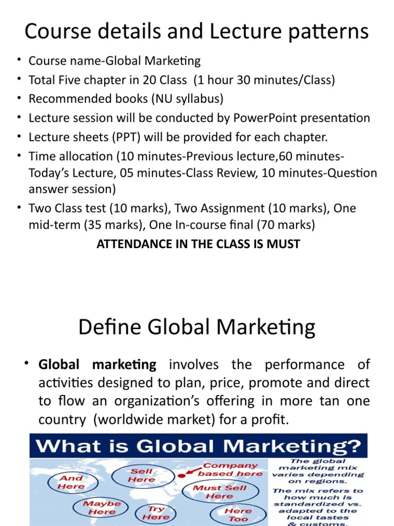 1st Class Presentation, Global Marketing | PDF | Reputation ...