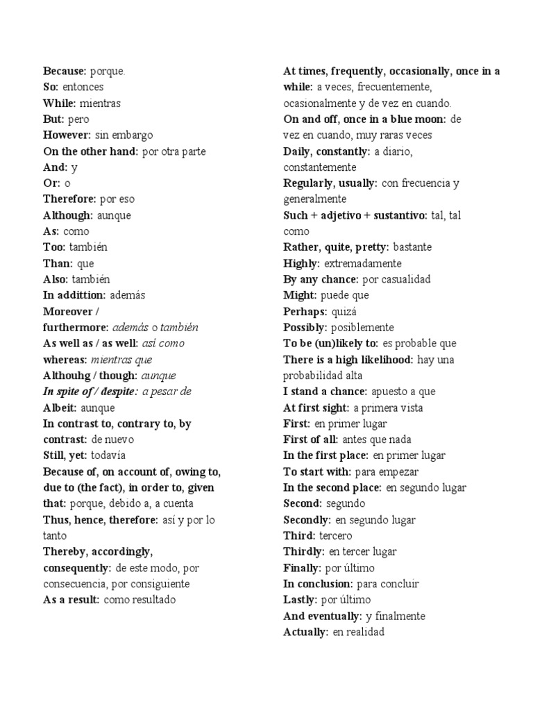Common Connectors and Transition Words in English | PDF