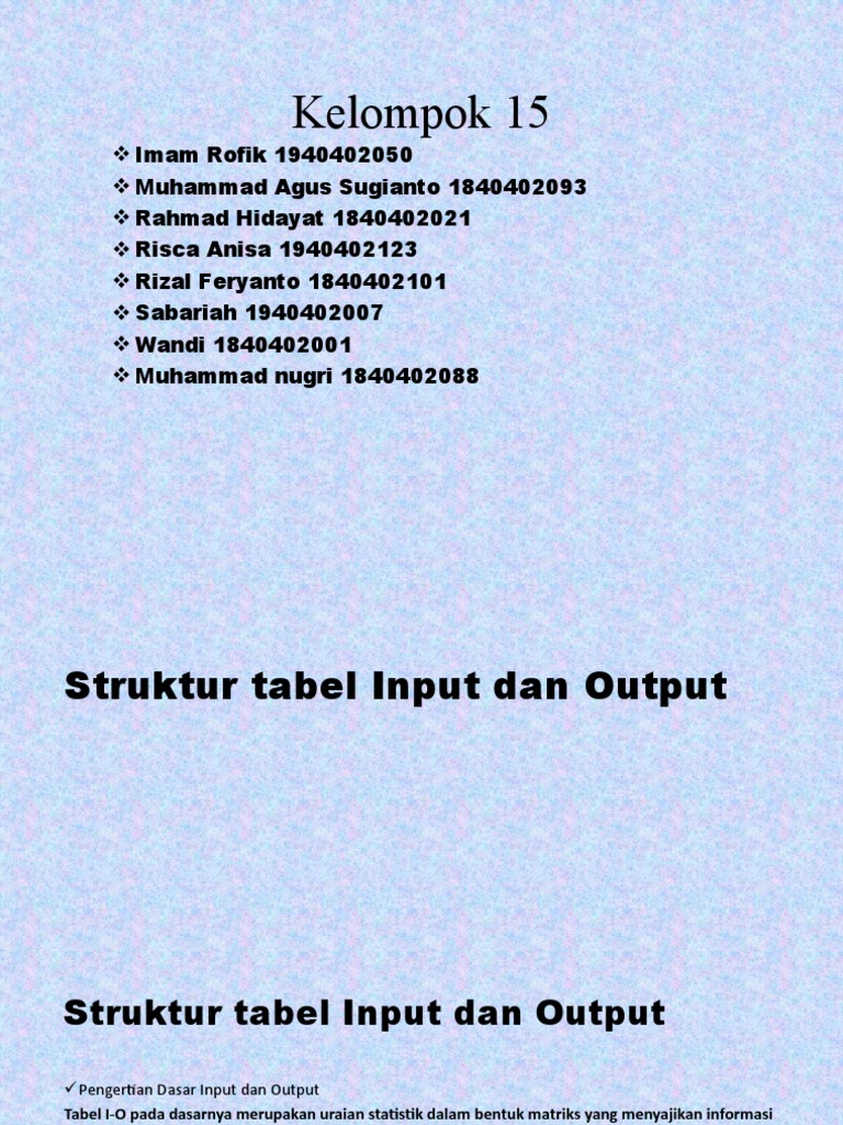 Analisis Tabel Input-Output | PDF