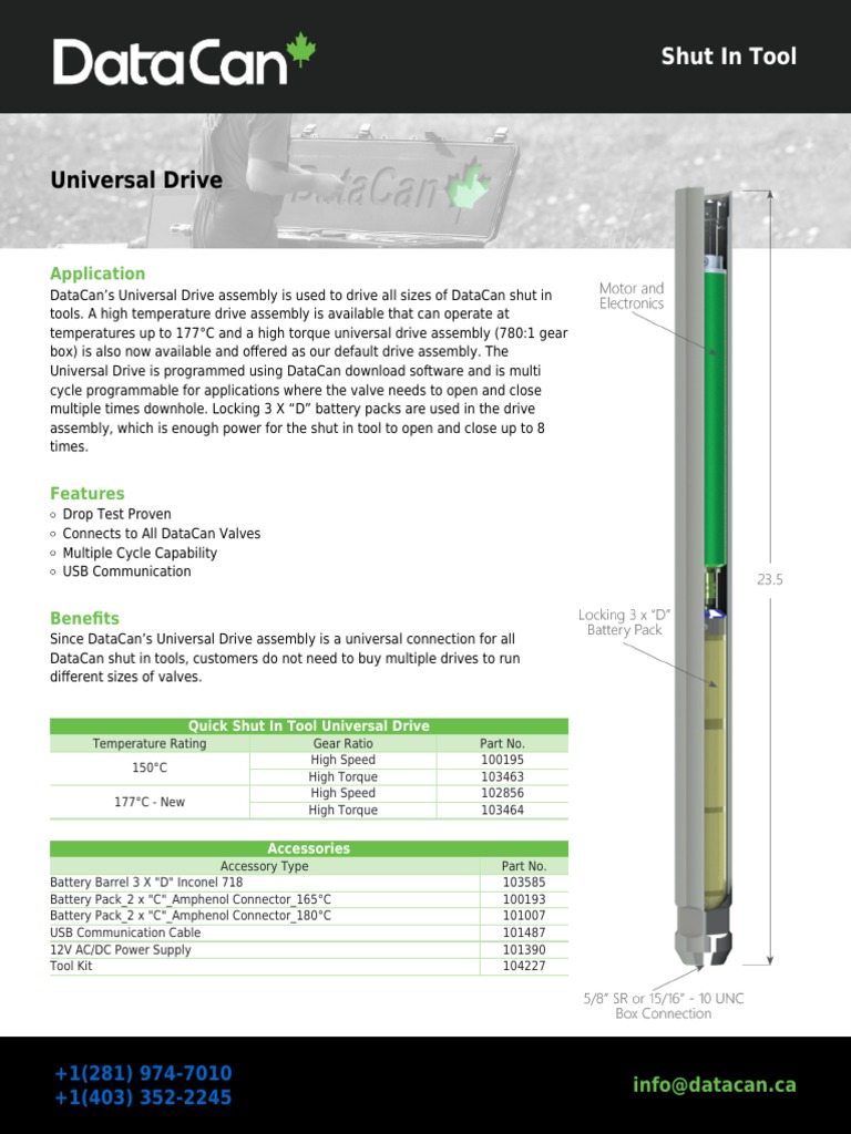 Universal Drive for Shut In Tools | PDF | Valve | Usb